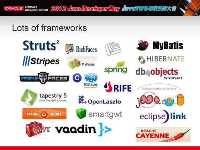 Javatwo2012 java frameworkcomparison | PPT