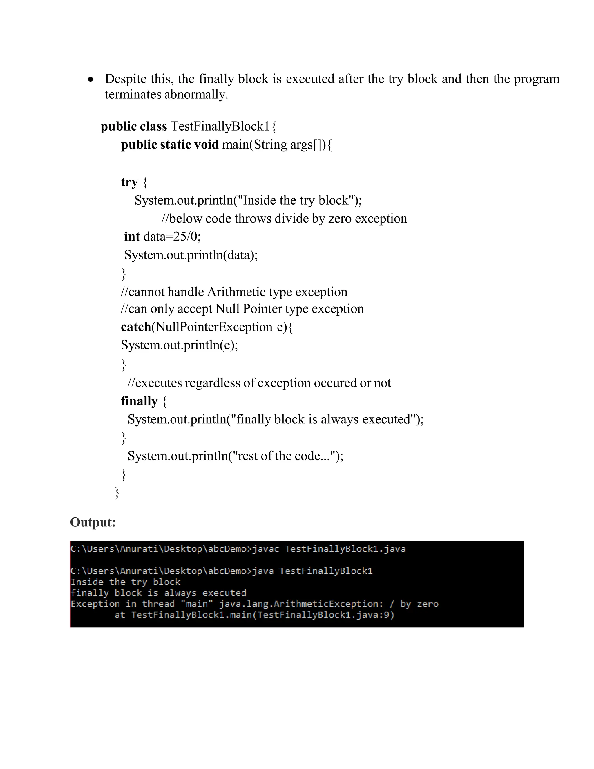 Exception Handling Multithreading: Fundamental of Exception; Exception ... Exception Handling Multithreading: Fundamental of Exception; Exception ...