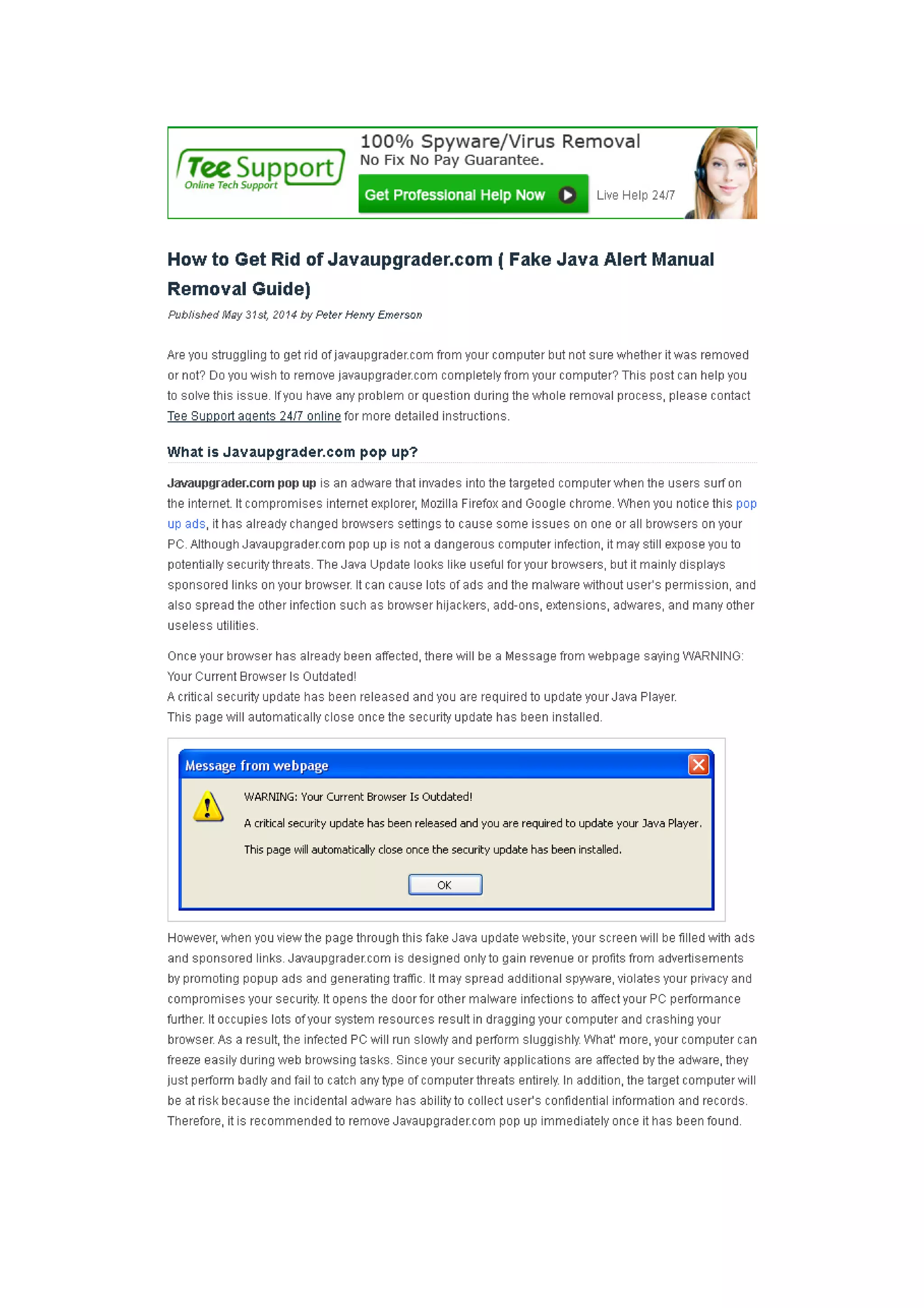 Javaupgrader removal | PDF