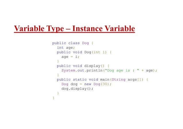 Java variable types | PDF
