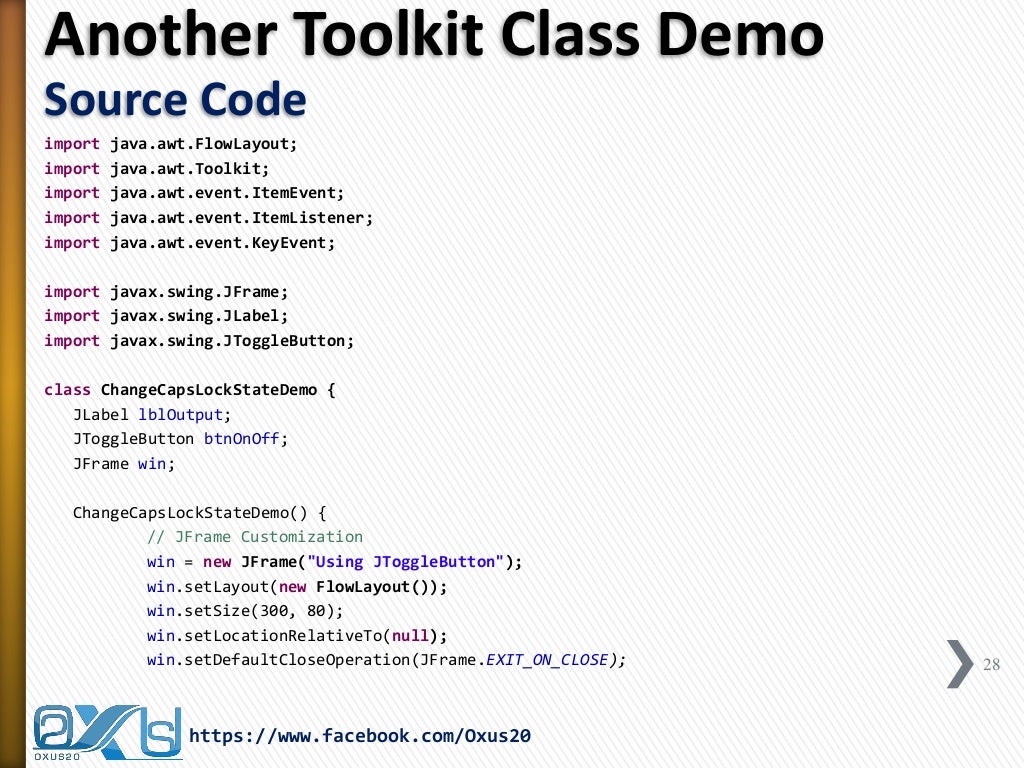 Java Virtual Keyboard Using Robot, Toolkit and JToggleButton Classes
