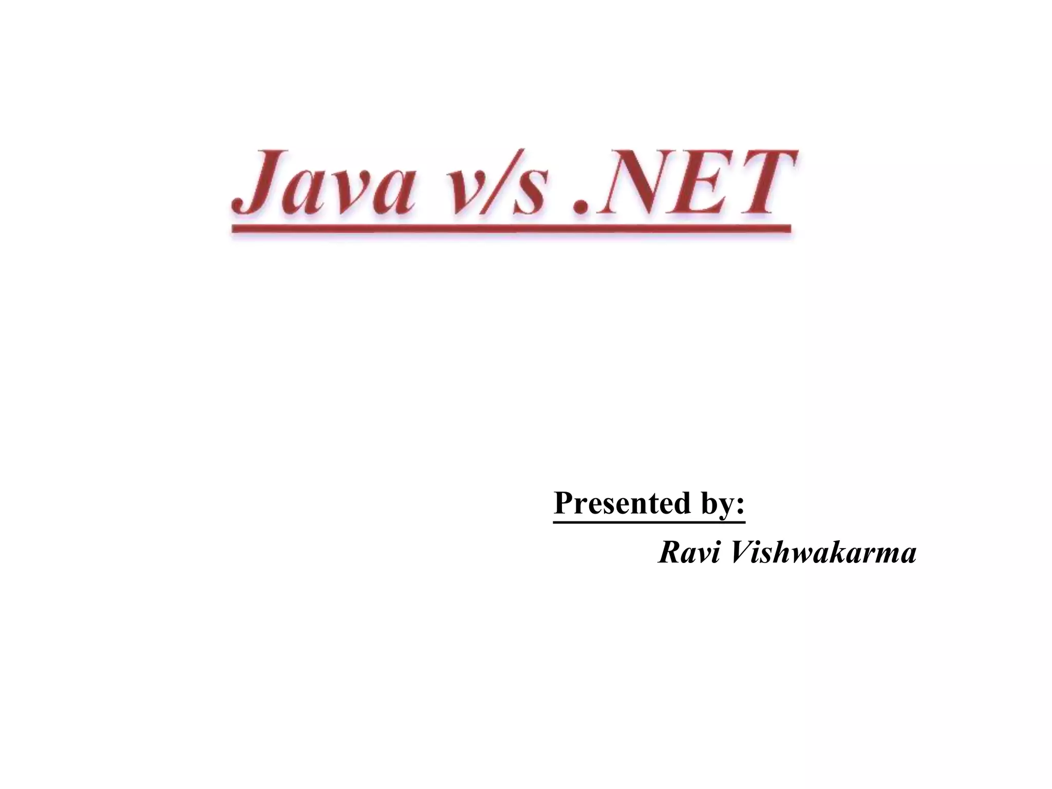 Java vs .net (beginners) | PPT