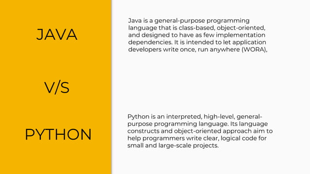 Java vs python | PPTX