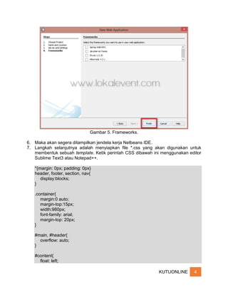 Java web application 2 - membuat template web | PDF