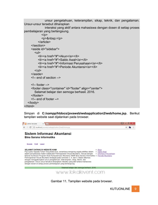 Java web application 2 - membuat template web | PDF