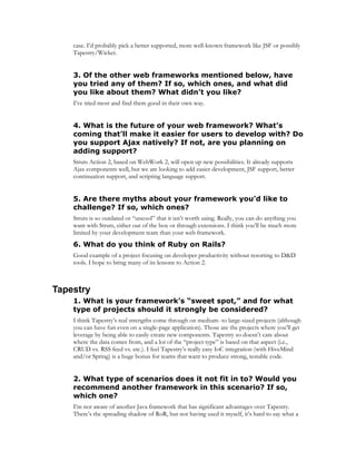 Java Web Frameworks Sweetspots | PDF | Web Development | Internet