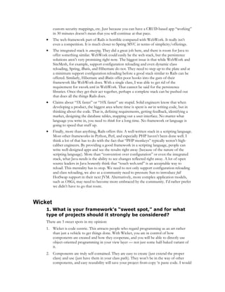 Java Web Frameworks Sweetspots | PDF | Web Development | Internet