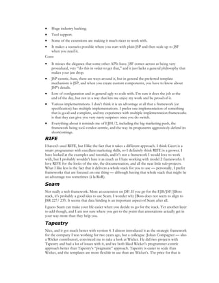 Java Web Frameworks Sweetspots | PDF | Web Development | Internet