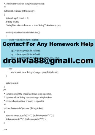 java write a program to evaluate the postfix expressionthe program.pdf