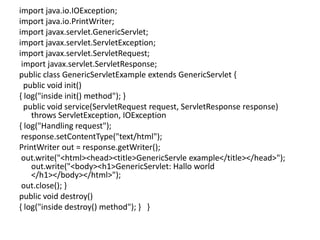 Javax.servlet,http packages | PPT