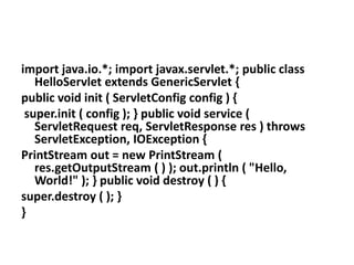 Javax.servlet,http packages | PPT