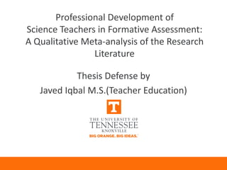 Javed Iqbal Thesis Defense Presentation | PPTX