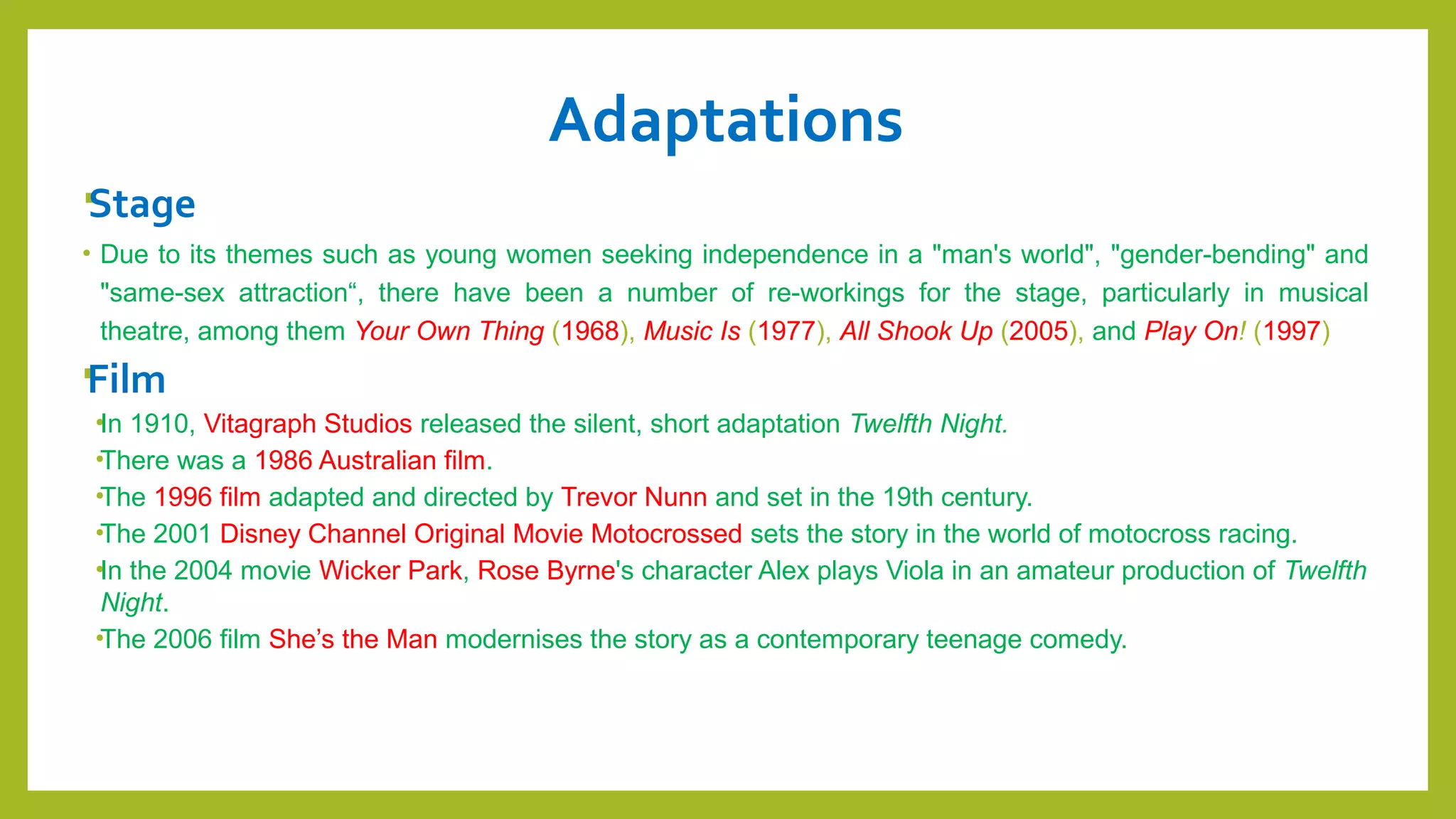Intro to twelfth night | PPT