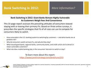 Javelin's Research on Bank Switching in 2012: Giants Banks at Risk ...