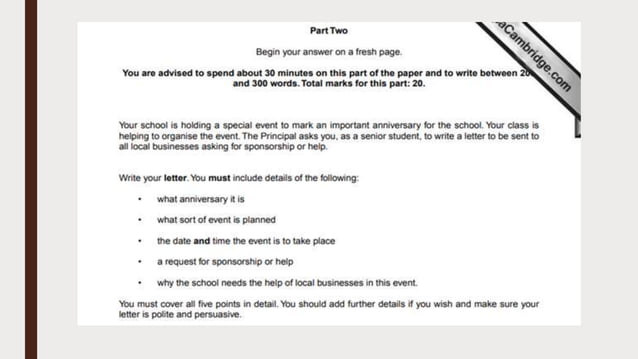 Formal Letter according to the CAIE pattern | PPTX