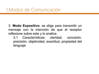 Los modos de comunicación. Los componentes del discurso oral. | PPTX