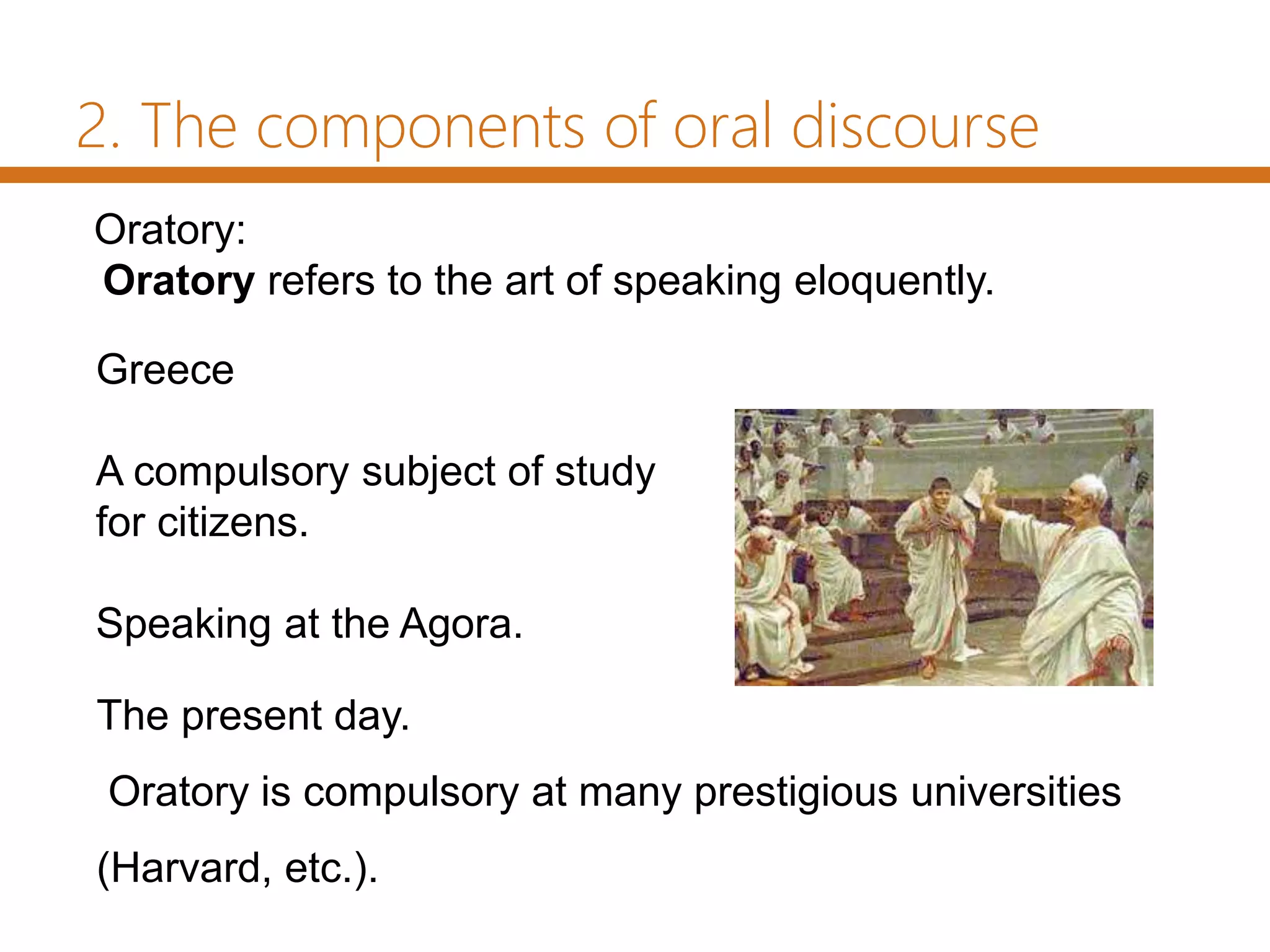 Modes of communication. The components of oral discourse. | PPTX