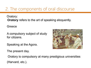 Modes of communication. The components of oral discourse. | PPTX