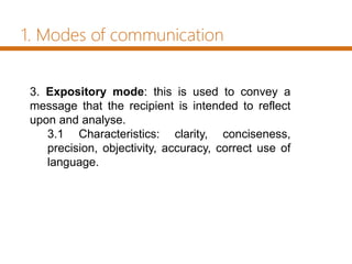 Modes of communication. The components of oral discourse. | PPTX