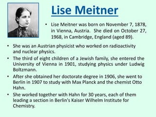 Scientists Women - Javier M. 4t. B | PPSX | Physics | Science