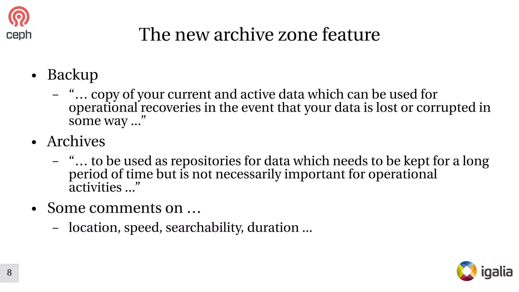 The Ceph RGW archive zone feature (Ceph Days 2019) | PDF