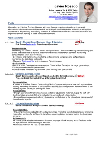 Javier rosado cv | PDF | Business Administration | Business