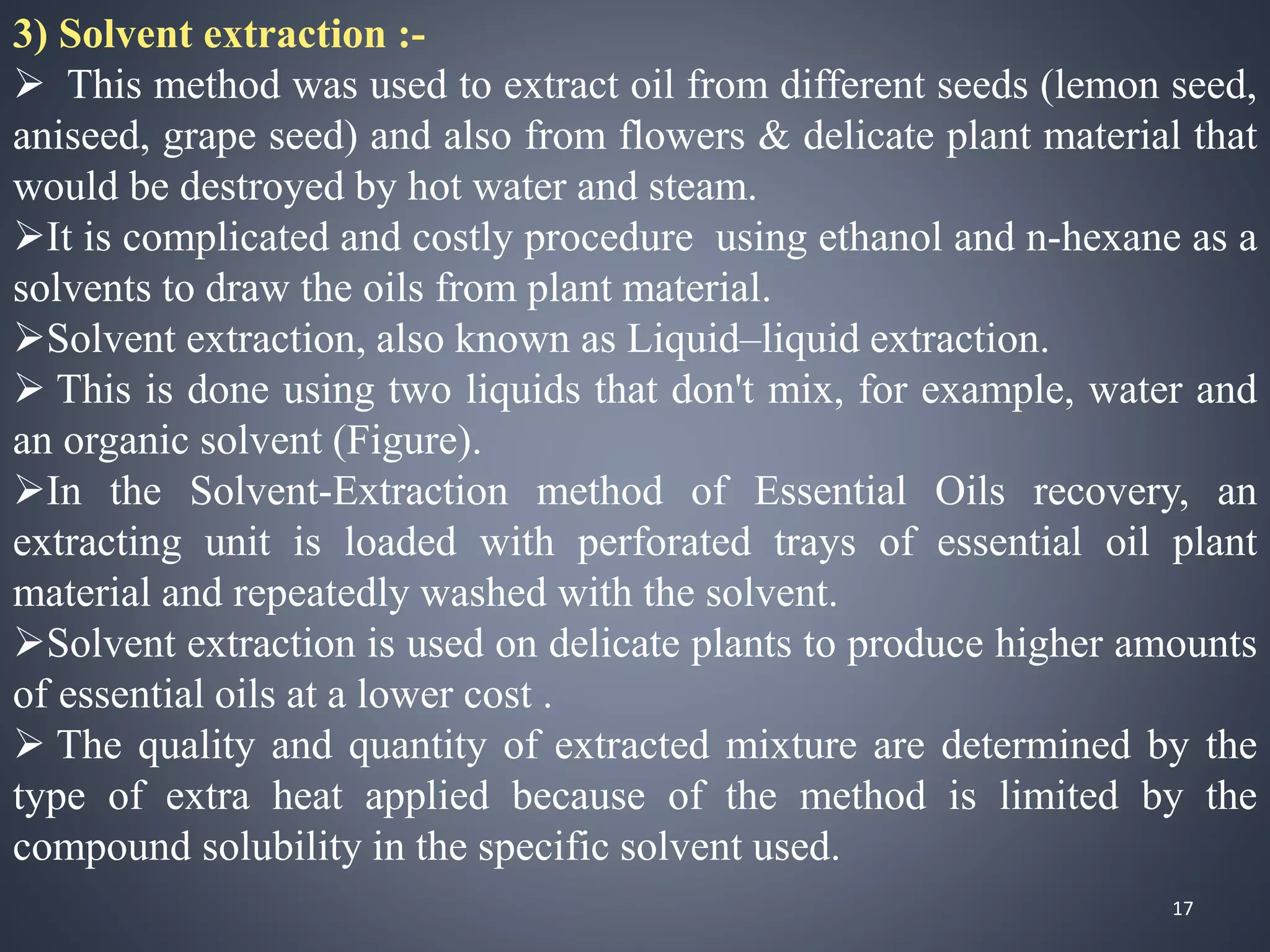 extraction of essential oil from aromatic plants | PPTX
