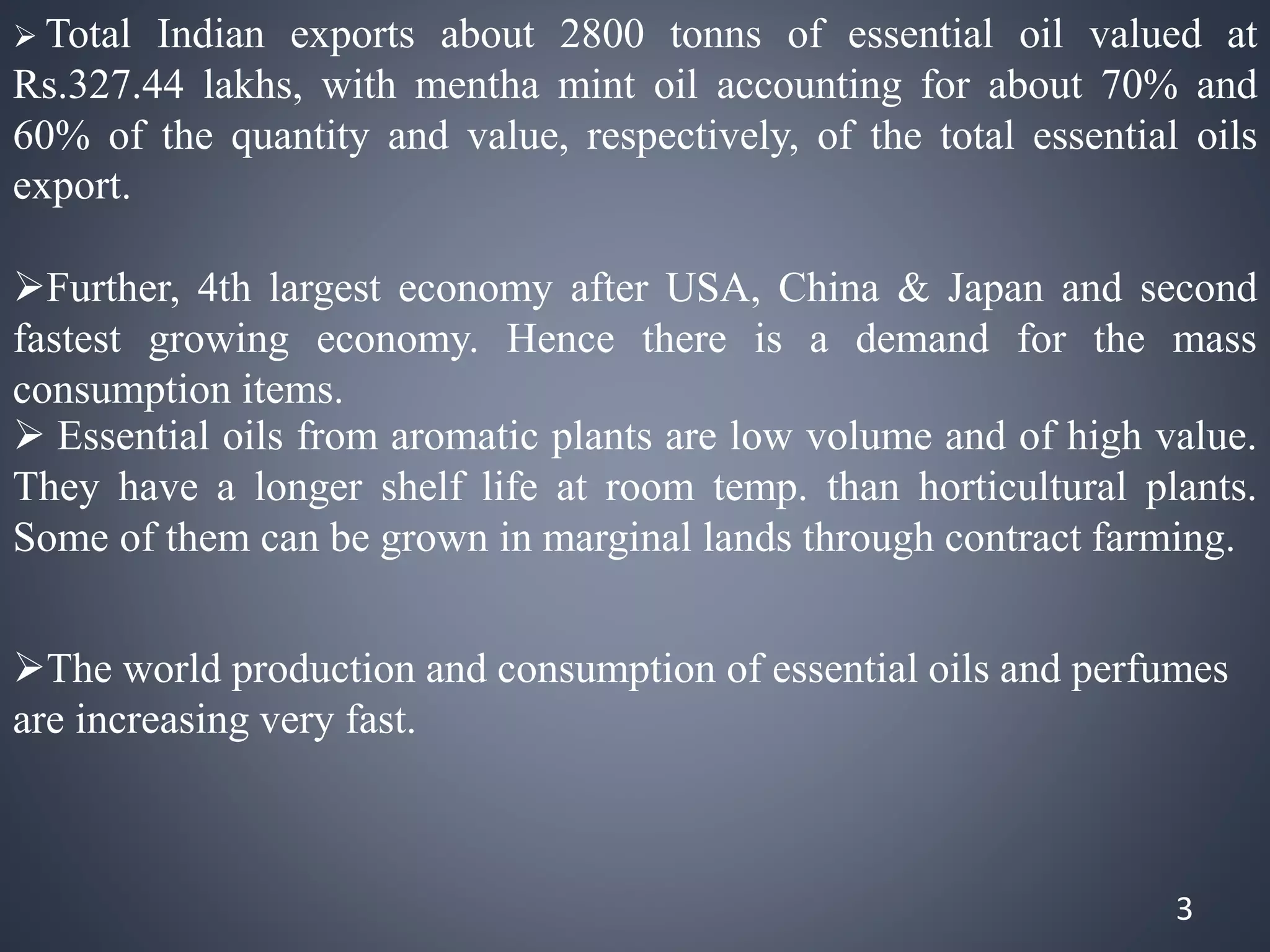 extraction of essential oil from aromatic plants | PPTX