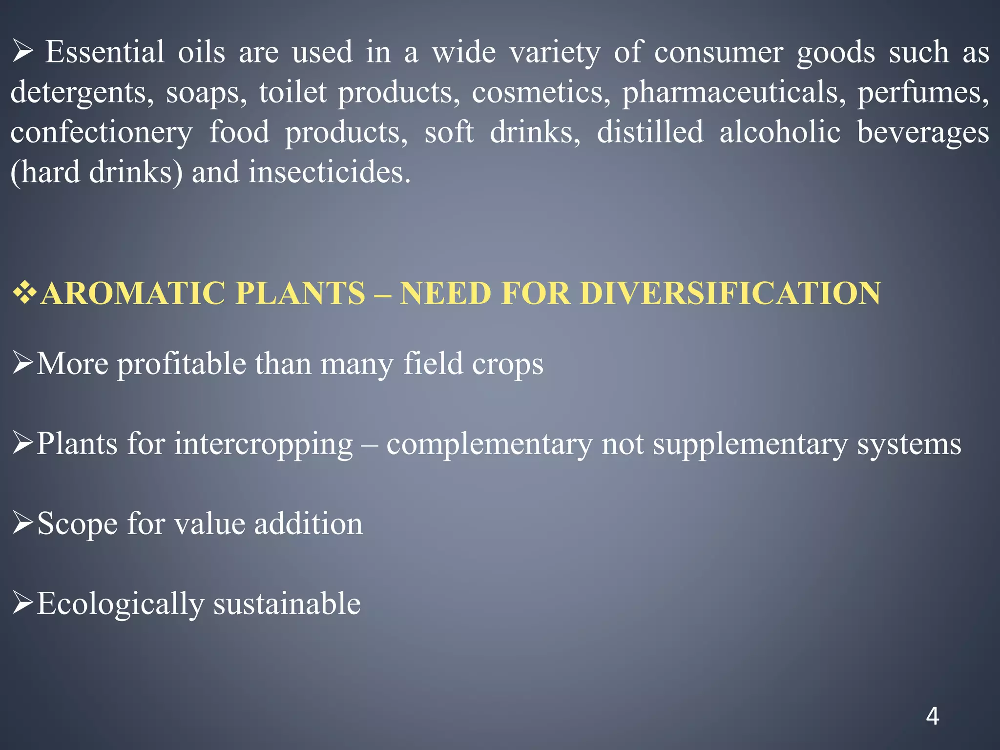 extraction of essential oil from aromatic plants | PPTX