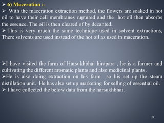 extraction of essential oil from aromatic plants | PPTX