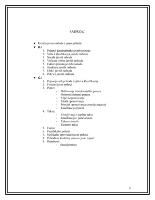 Javni prihodi i rashodi finansijski i devizni menadzment u turizmu | DOC
