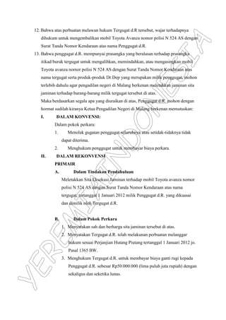 Jawaban tergugat | PDF