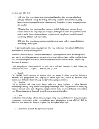 Jawaban UTS IAD IBD & ISD | DOC