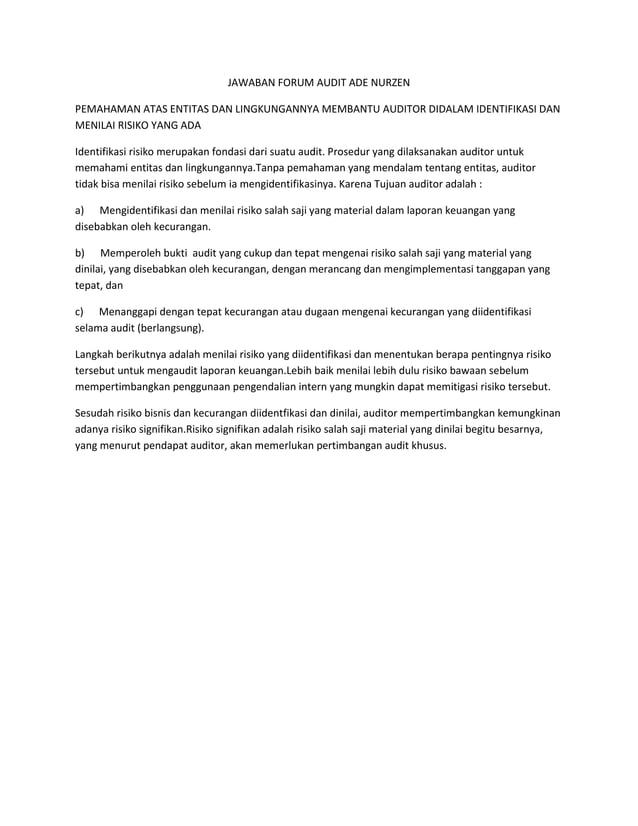 Jawaban kuis audit | PDF