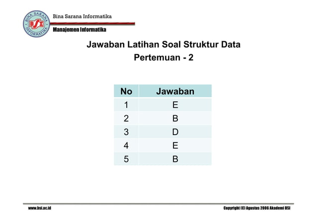 Jawaban latihan soal STRUKTUR DATA | PDF