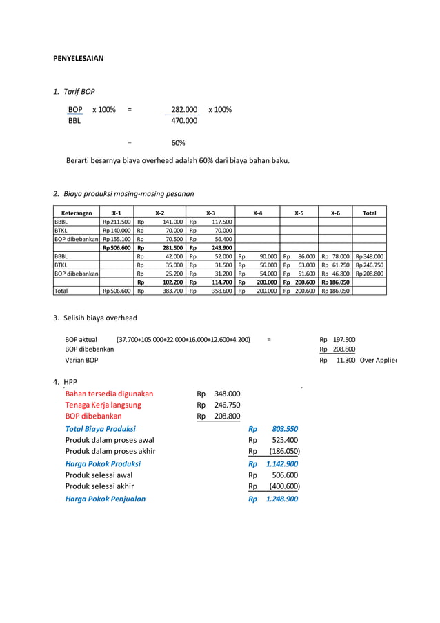 Penyelesaian latiha soal HPP | PDF