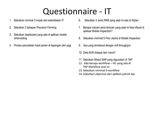 Jawaban Questionnaire,kuesioner jawaban soal it - IT.pptx