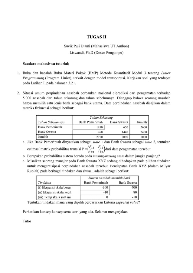 Sucik Puji Utami, Liswandi, Ph.D, Tugas II, UT-Ambon, 2018 | PDF
