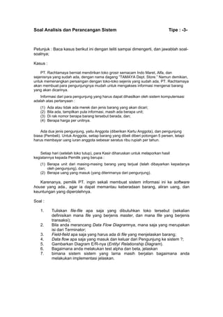 Jawaban uas Analisa dan Perancangan Sistem | PDF