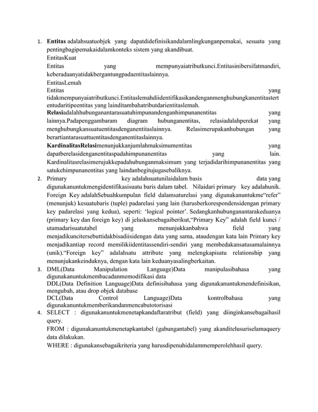 Jawaba uts basdat | PDF