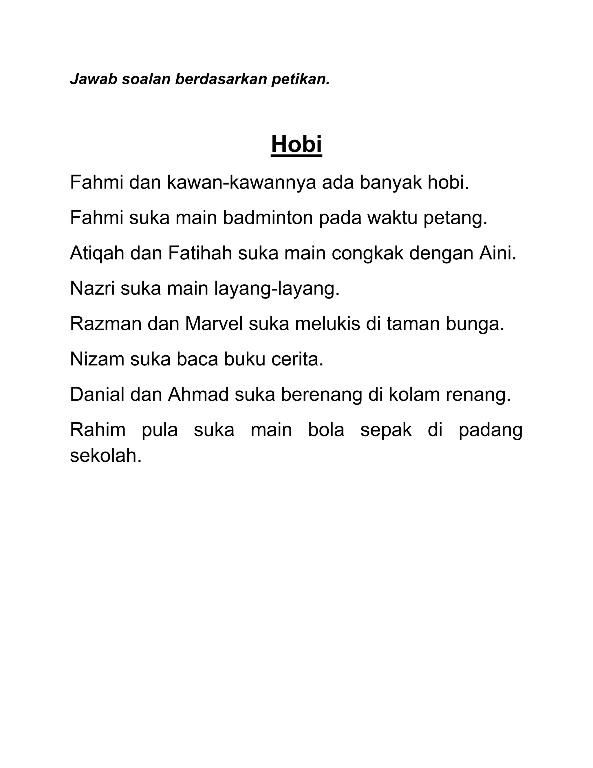 Jawab soalan berdasarkan petikan | PDF