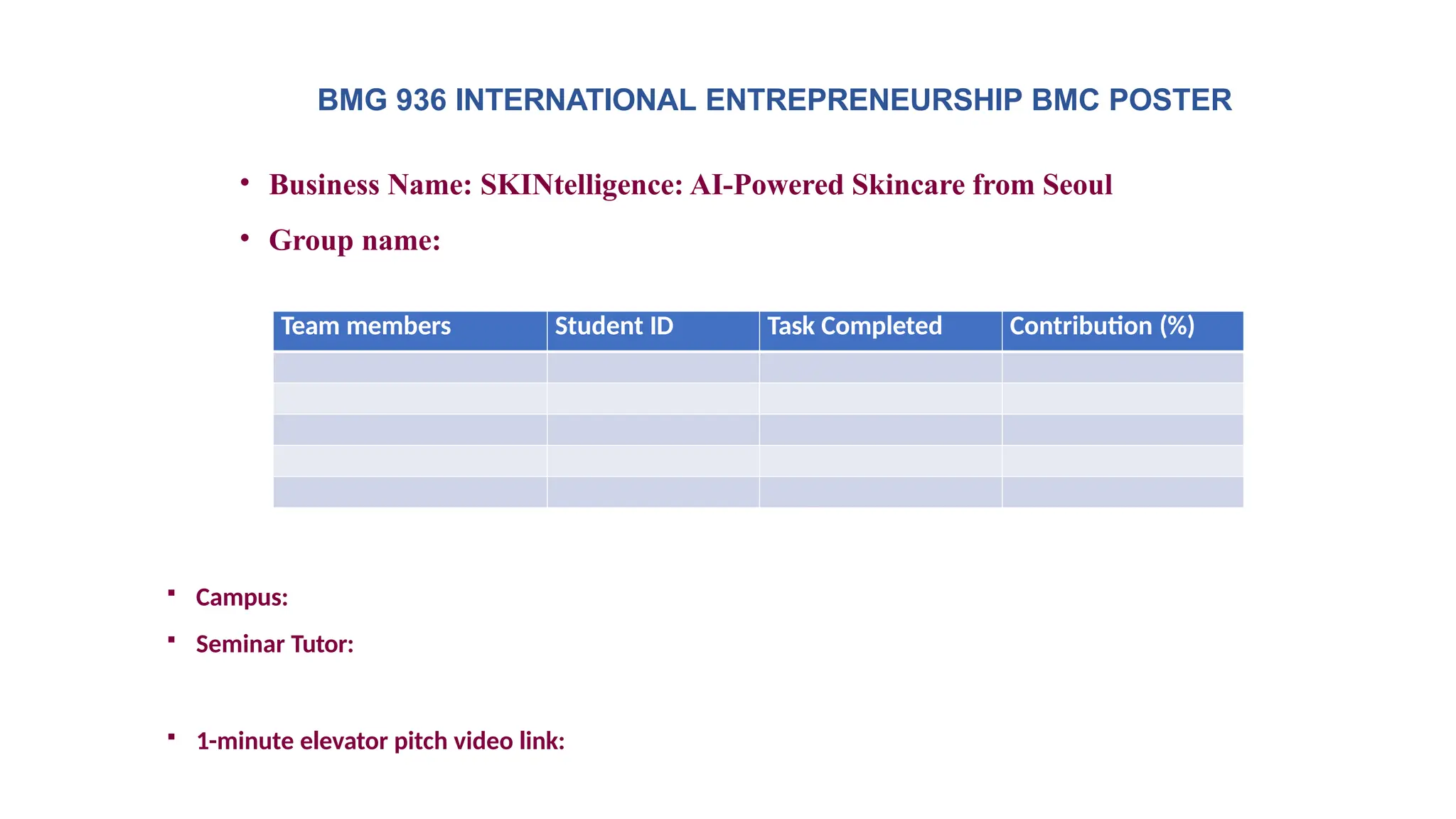 Busineess Poster for Developing business Management Model | PPTX