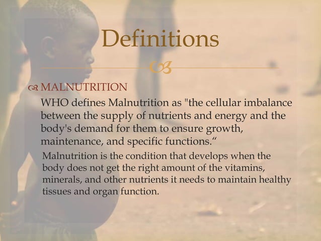 malnutrition classification and severe malnutrition management | PPTX ...