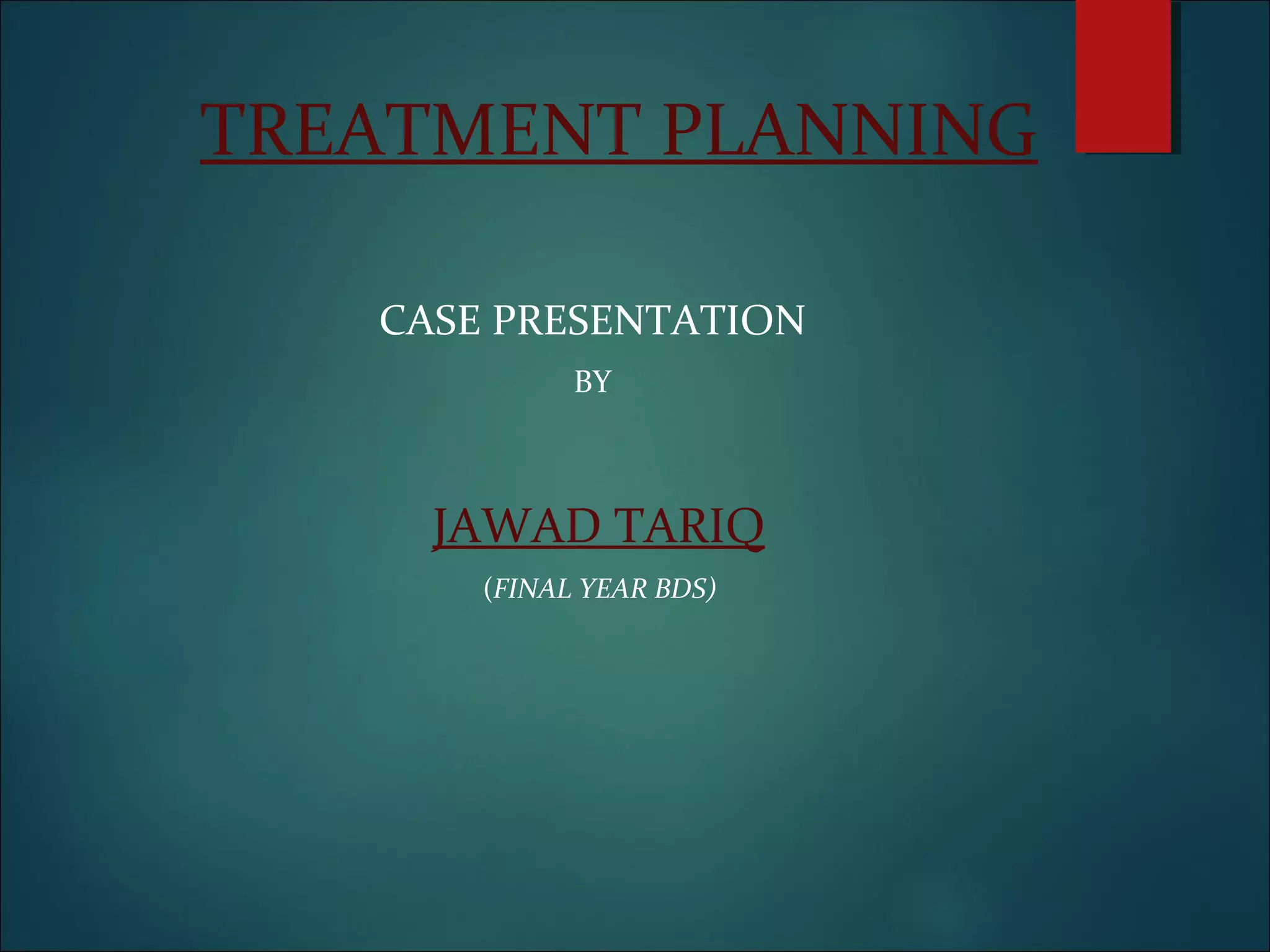 Orthodontic Treatment Planning (Case Presentation) | PPT