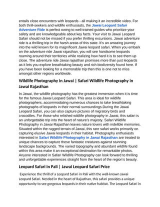 Jawai Leopard Safari - Jawai Leopard Safari in Rajasthan | PDF | Asia ...