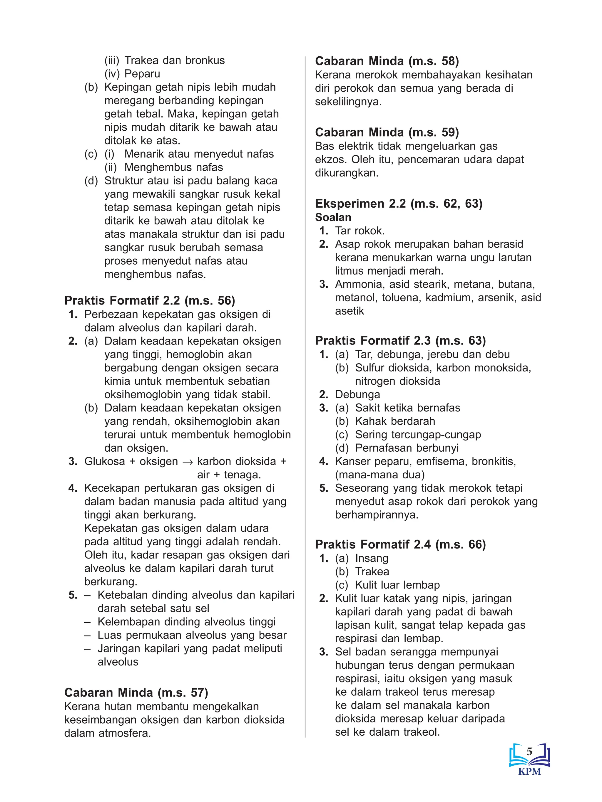 JAWAPAN BT SAINS TINGKATAN TIGA SESI 2024/2025 | PDF