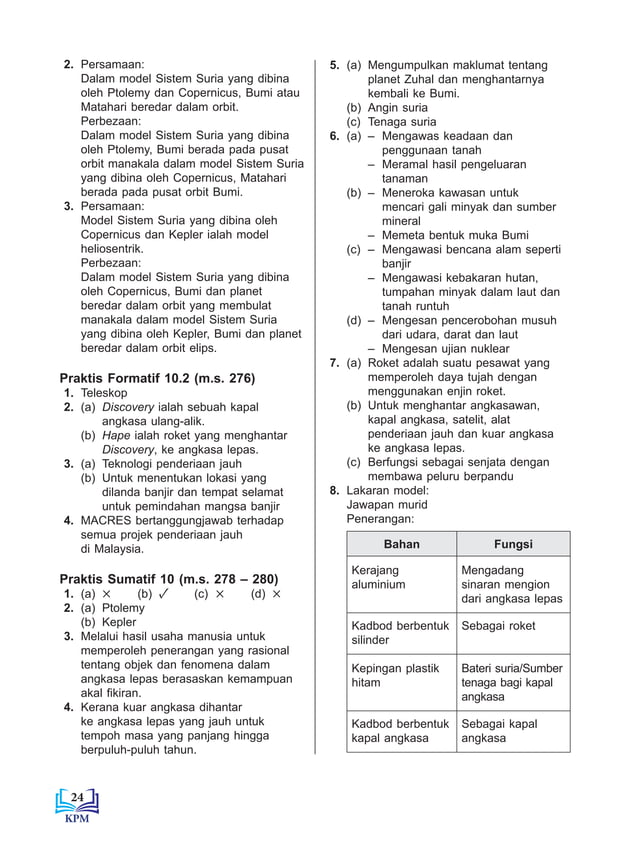 JAWAPAN BT SAINS TINGKATAN TIGA SESI 2024/2025 | PDF