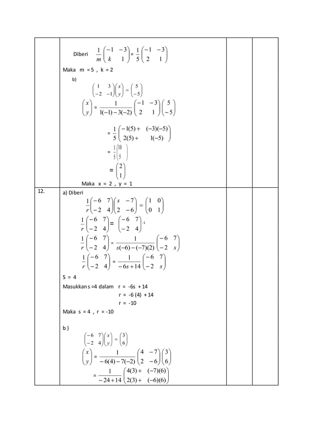 Jawapan matriks spM LATIH TUBI 2015 | DOCX