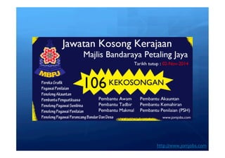 Jawatan Kosong MBPJ - Majlis Bandaraya Petaling Jaya | PPT