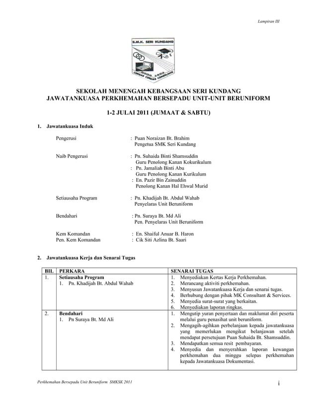 Jawatankuasa kem 2011 | DOC